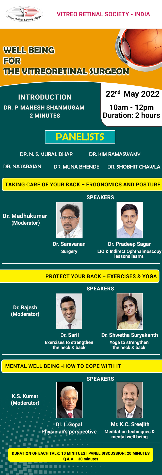 Well Being for the Vitreoretinal Surgeon – Vitreo Retina Society